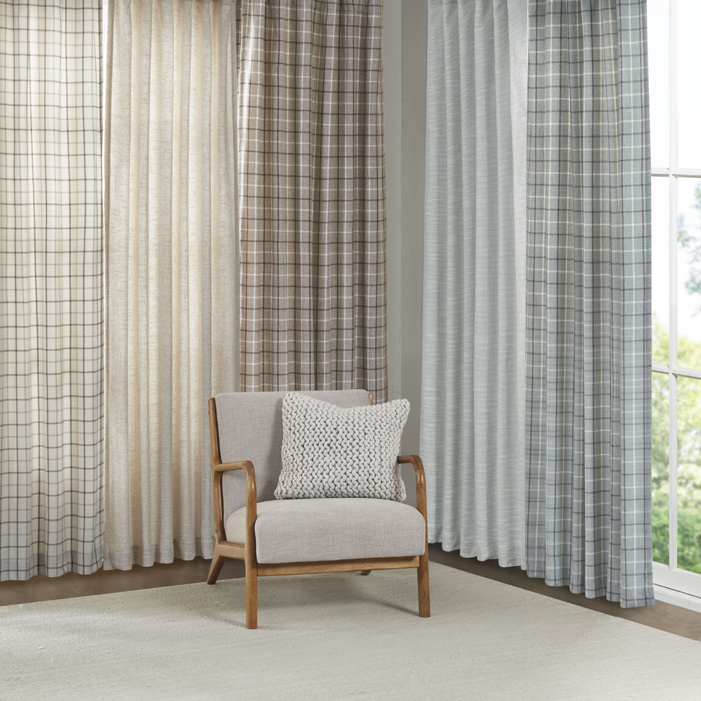 Madison Park Anaheim Plaid Rod Pocket and Back Tab Curtain Panel with ...