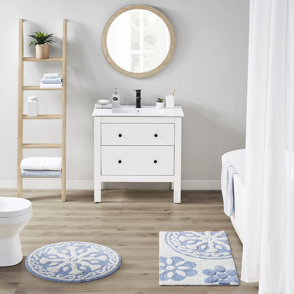 Madison Park Casablanca Medallion Cotton Tufted Bath Rug | eBay