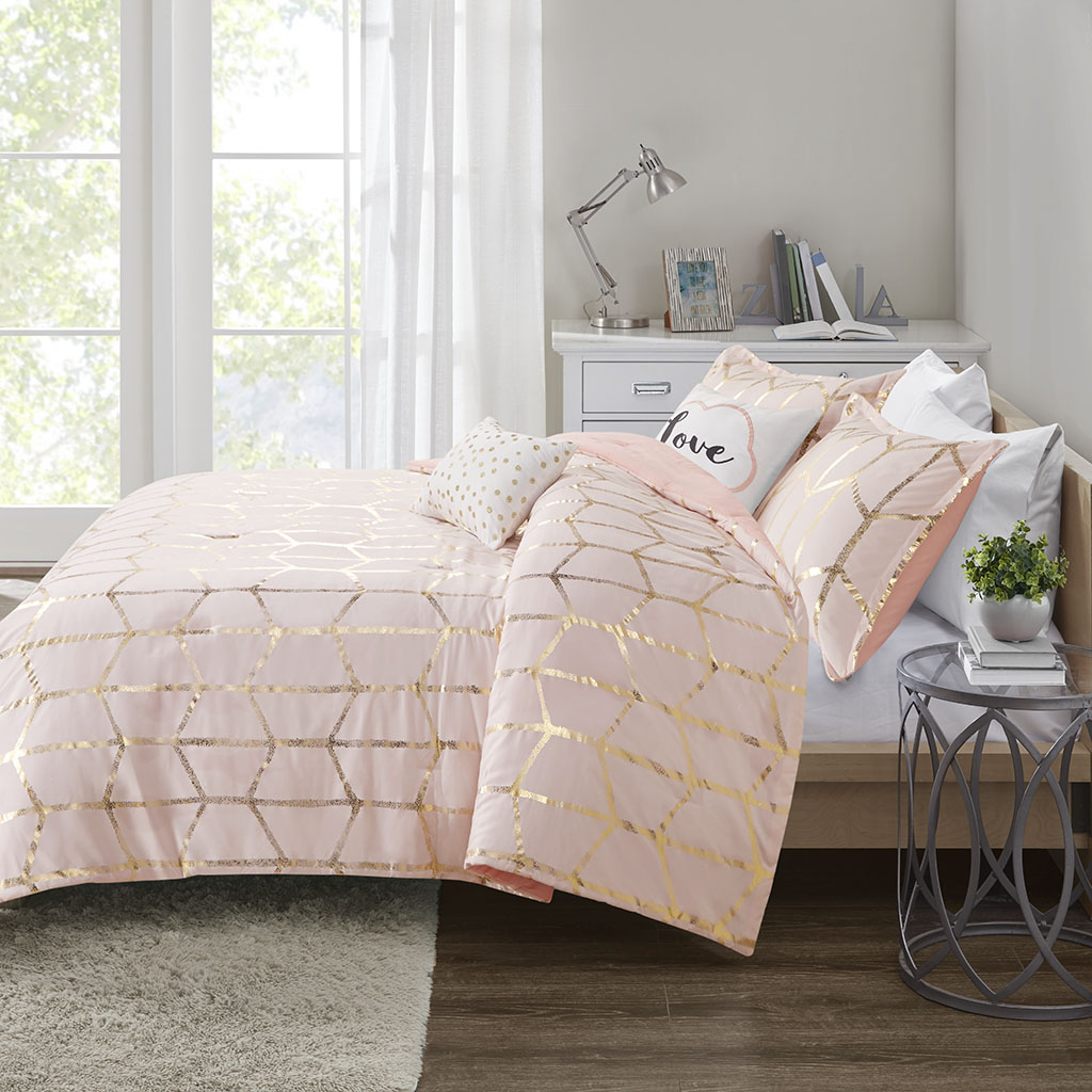 Intelligent Design Raina Metallic Printed Comforter Set | eBay