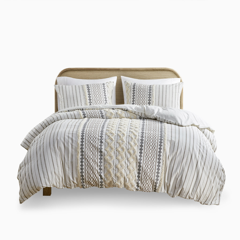 INK+IVY Imani Cotton Printed Comforter Set w/ Chenille | eBay